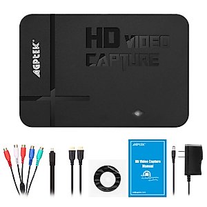 AGPTEK HD Game Capture Video Capture 1080P HDMI/AV Recorder Xbox 360&One/ PS3 PS4,Support Mic in with Both HDMI and AV Input