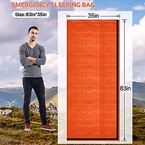 Homelove Waterproof Emergency Mylar Blanket Bivy Sack, with Lightweight Portable Nylon Sack for for Camping Hiking Outdoor Adventure Activities,orange