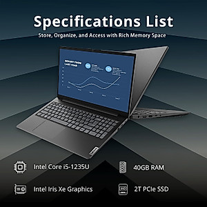Lenovo 2023 V15 G3 IAP 15.6″ FHD Business Laptop, Intel i5-1235U (10 Core, Up to 4.4GHz, Beat i7-1165G7), 24GB RAM, 1TB PCIe SSD, Intel Iris Xe Graphics, HD Webcam with Privacy Shutter, Windows 11 Pro