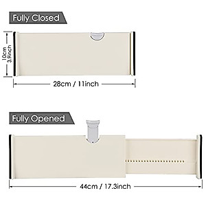 Plastic Drawer Dividers 6 Set Drawer Partitions Expandable from 11-17 Inch Drawer Organizer Separator Clothes Kitchenware Storage Organizer Shelf Wardrobe Closet Dresser Office Dividers Drawer Insert