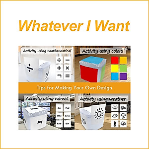 i-Scream Customizable Dice - Giant Dice, 10 Inch Inflatable Dice Jumbo, Easy Storage, Large Pocket, PVC Material, Great for Games, School PE/Classroom Activities, Church Events and Kid's Parties,1pc