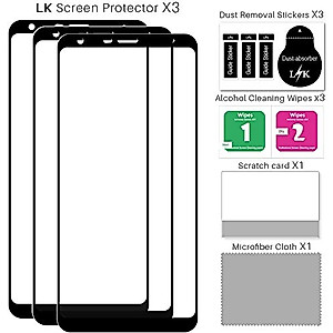 3 Pack LϟK Screen Protector Compatible for LG Stylo 6, Full Cover, Easy Installation, Bubble Free - Black