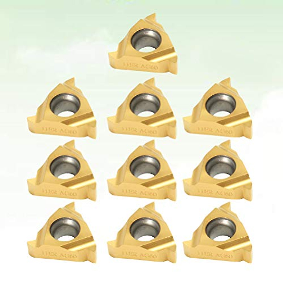 10pcs Carbide Turning Inserts Blades Turning Tool Durable Lathe Inserts A60 Threading Cutter