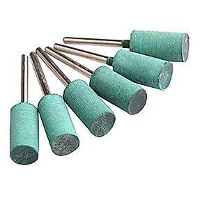 Rubber Polishing Tips KangTeer 30 pcs 1/8" Shank 8mm Green Cylinder Rotary Buffing Burrs Tool for Derusting Grinding Mounted Points