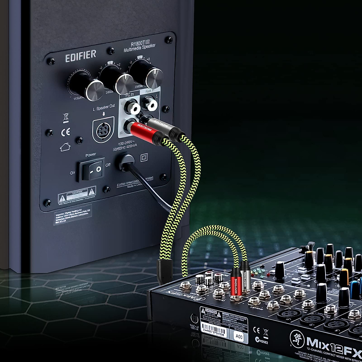 GOSYSONG RCA to 1/4 Cable 15ft, Dual RCA to Dual 1/4 inch TS RCA Cables, 1/4 to RCA Cable