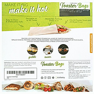 12 Toaster Bags Reusable for Grilled Cheese Sandwiches | Safest On The Market - Non Stick Toast Bag