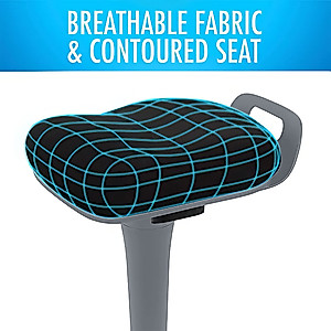 Living Essentials Wobble Stool Desk Chair Adjustable Standing Stool, Sitting Balance Chair, Comfortable and Breathable Seat by Grey