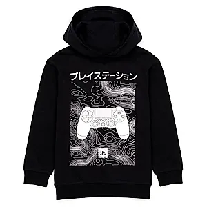 PlayStation Kids Hoodie Boys Games Japanese Logo Black Jumper Jacket 9-10 Years