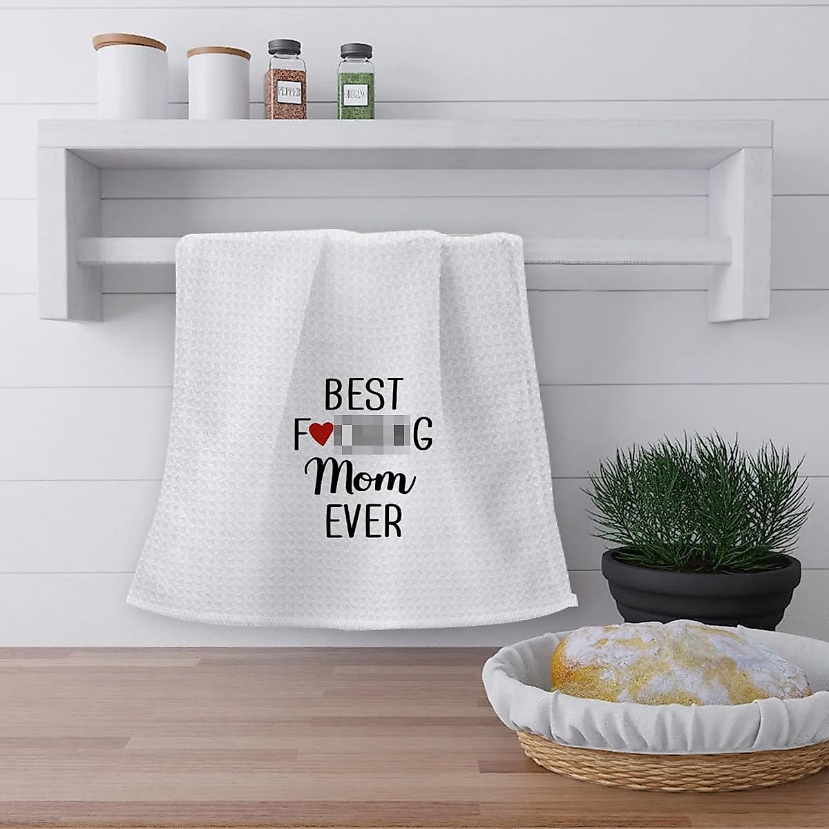 OHSUL Best Mom Ever Highly Absorbent Kitchen Towels Dish Towels Dishcloth,Best Mom Gifts Hand Towels Tea Towel for Bathroom Kitchen Decor,Mother's Day Birthday Gifts for Mom Mother from Daughter Son