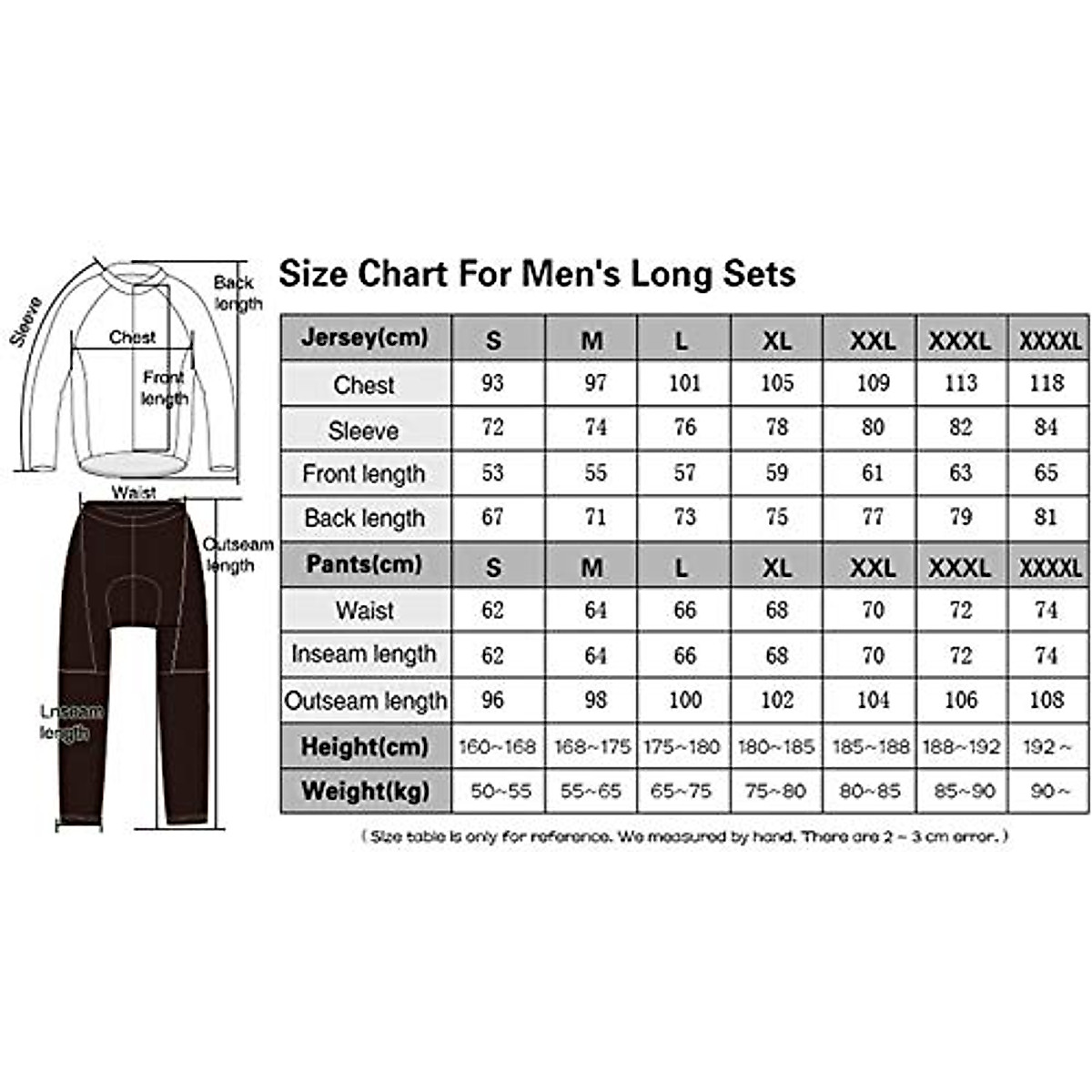 Men's Cycling Jersey Set Bike Jersey Bicycle Winter Thermal Fleece Long Sleeve Suit C214 (E, XXL)