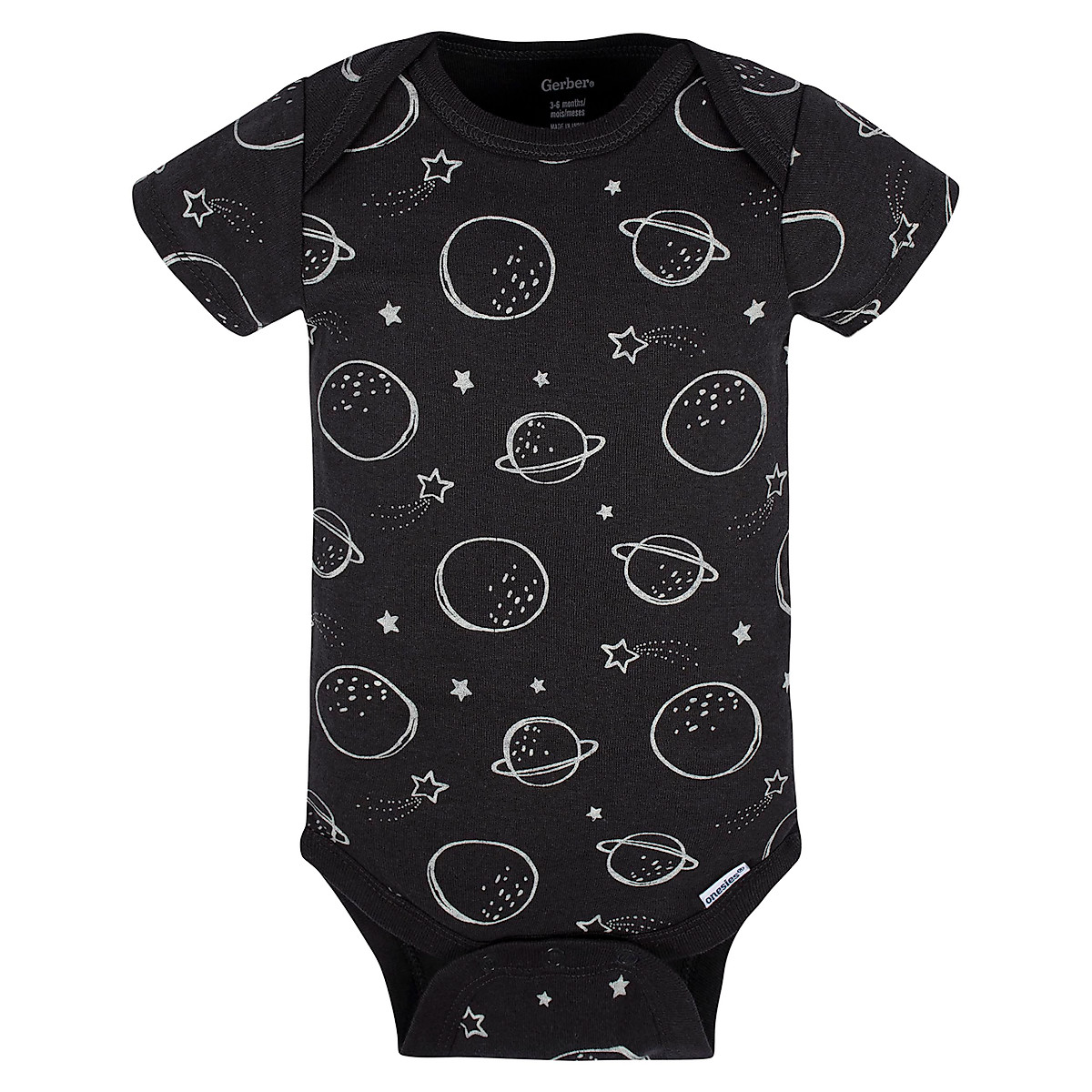 Gerber Baby Boys 5-Pack Short Sleeve Variety Onesies Bodysuits Space 3-6 Months