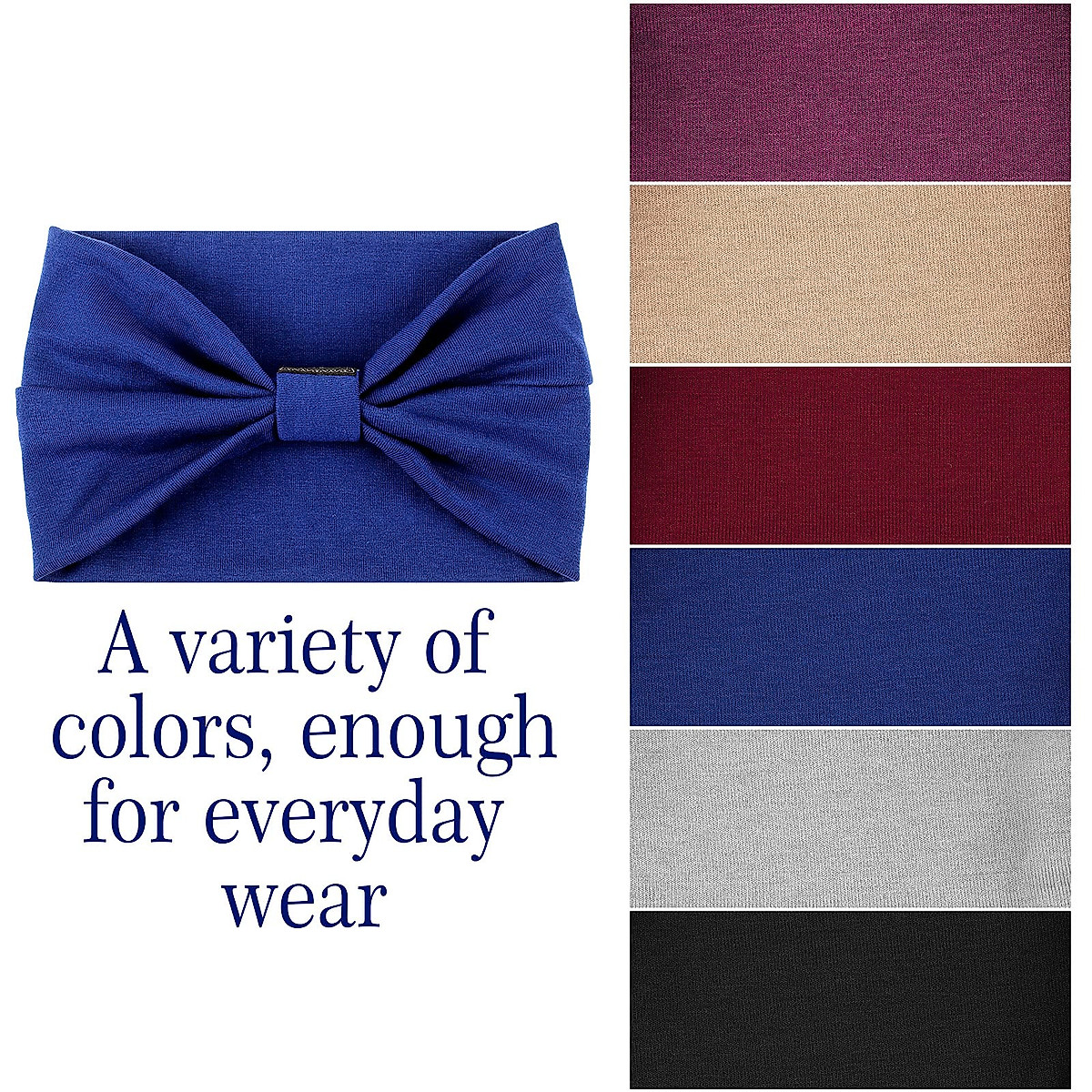 WILLBOND 6 Pcs Wide Headbands for Women African Boho Large Turbans Elastic Knotted Head Wrap Girl Big Yoga Sport Hair Band(Classic Pattern)