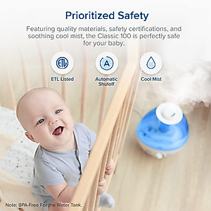 LEVOIT Humidifiers for Bedroom Large Room (2.4L Water Tank), Cool Mist for Home Whole House, Quiet for Baby Nursery, Adjustable 360° Rotation Nozzle, Ultrasonic, Auto Shut off, Night Light, BPA-Free