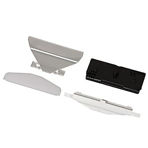 eJiasu LED Light Bar Cover, Replacement White Repair Part,Transparent Triangular Battery Cover, Touch Pad Internal Support Part for PS4 Handle Controller (1 Set)