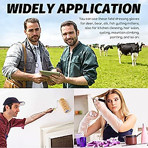 Patelai 300/50 Pcs Veterinary Dressing Gutting Gloves 1.6 Mil Thickness Long Shoulder Length Disposable Gloves Hunting Field Gloves (100 Pieces)