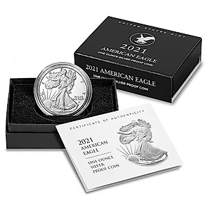 2021 S American Silver Eagle Type 2 Eagle Landing Reverse 1 Ounce Coin in OGP with CoA Dollar Proof US Mint