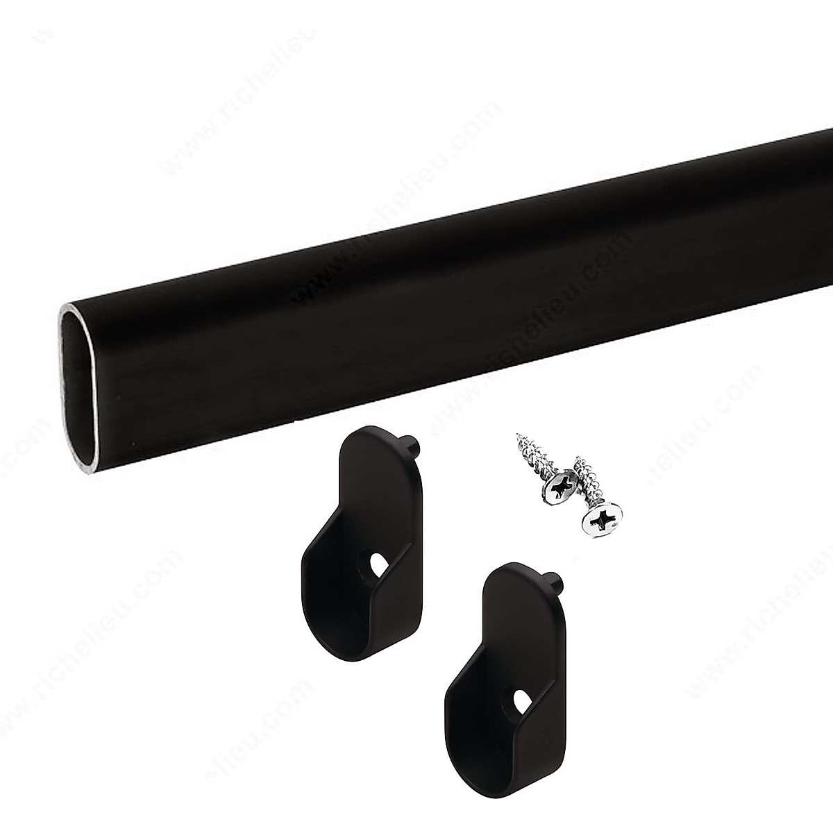 Oval Closet Rod CUSTOM CUT TO SIZE. Up to 92 inches long! Choose Finish. Includes End Supports.