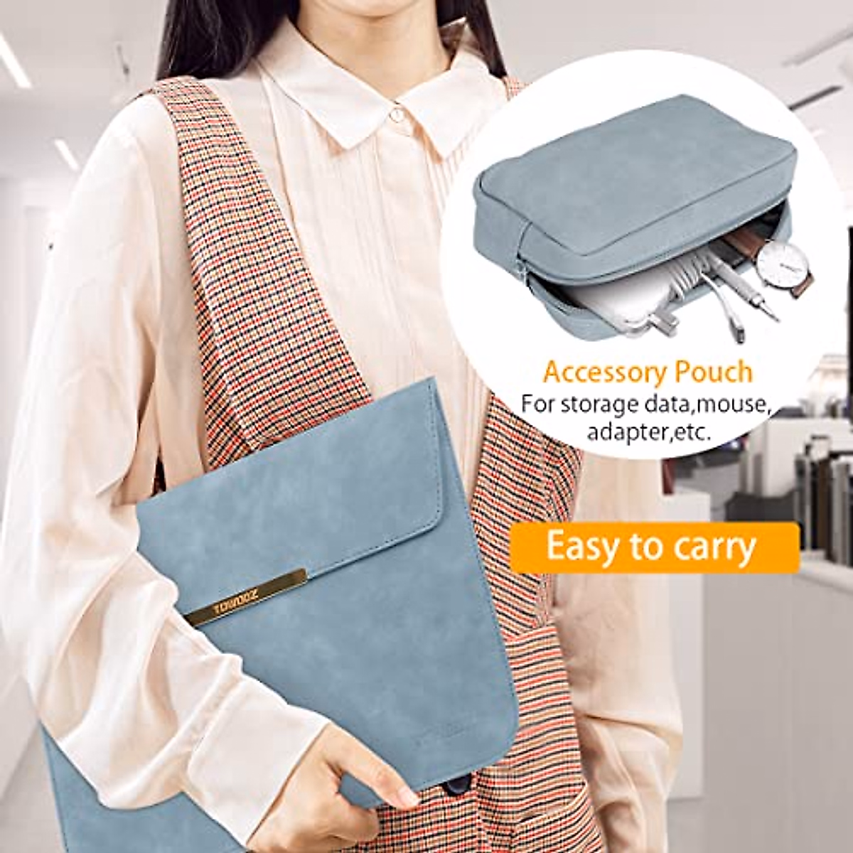 TOWOOZ Sleeve Compatible with 2022 New M2 MacBook Air 13.6 Inch A2681 / MacBook Pro 13-13.3 Inch/ MacBook Air 13-13.6 Inch M1 M2 Chip, Laptop Sleeve Case with Accessory Pouch