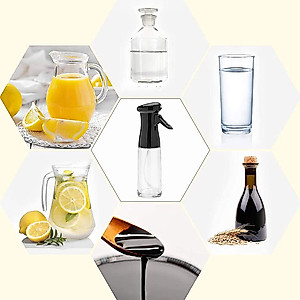 NatureMature Olive Oil Sprayer for Cooking, 200ml Glass Bottle Mister, Kitchen Gadgets Air Fryer Accessories for Baking, Frying, Roasting, Salad, BBQ. (Black)