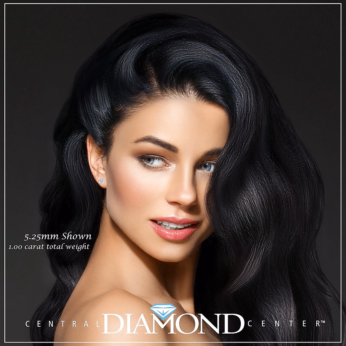 Central Diamond Center 14K Solid Gold Post & Sterling Silver 4 Prong CZ Stud Earrings - Platinum Plated - 5.25mm - 1.00cttw