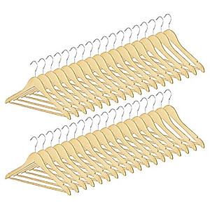 Whitmor Natural Grade Wood Suit Hangers, Set of 36