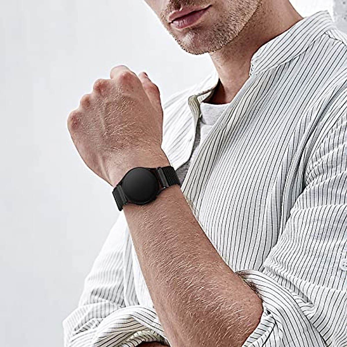 DaQin Compatible with Galaxy Watch 6 Band/Galaxy Watch 5 4 Band 40mm 44mm, 20mm Sport Nylon Band for Samsung Galaxy Watch 6 4 Classic/Galaxy Watch 5 Pro Band/Galaxy Watch Active 2 Band Women Men,Black