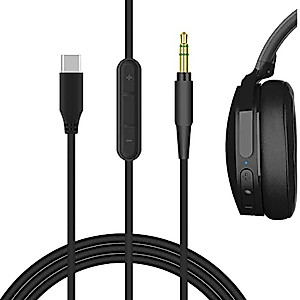 GEEKRIA USB-C Digital to Audio Cable with Mic Compatible with Skullcandy Hesh Evo, Hesh ANC Cable, Replacement Type-C Aux Audio Cord with Inline Microphone and Volume Control (4 ft/1.2 m)