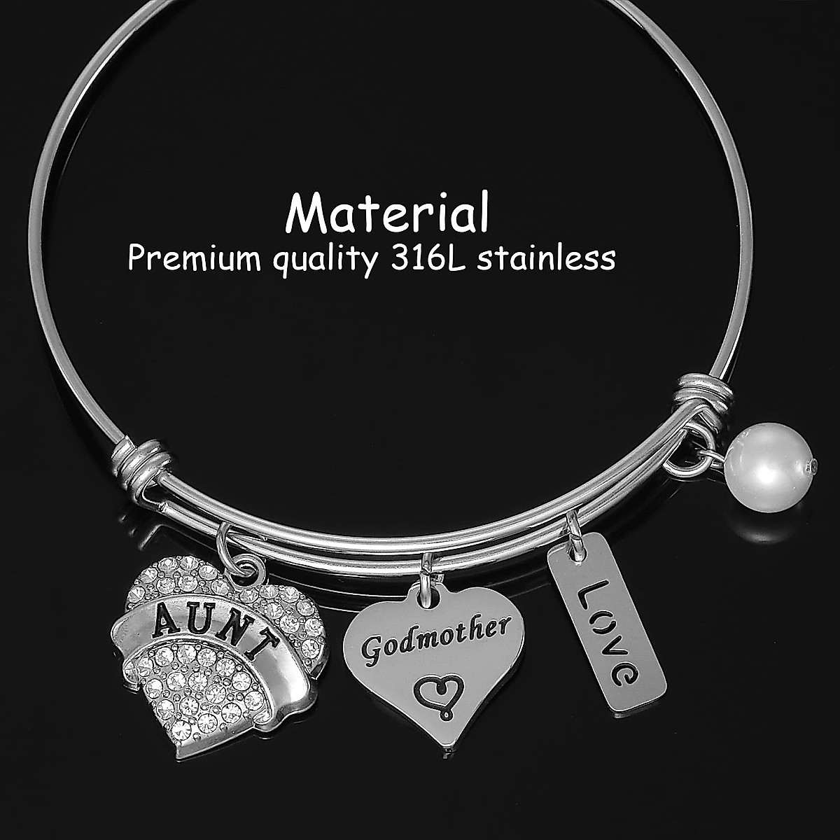 HUTIMY Godmom Gifts Bracelet from Godchild Godmother Bangle Bracelets Godmother Jewelry Gift Godmother Charm Bracelet