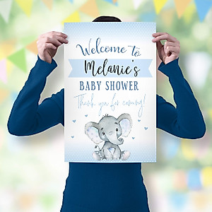 Elephant Baby Shower Welcome Sign Decorations 11x17 Centerpiece