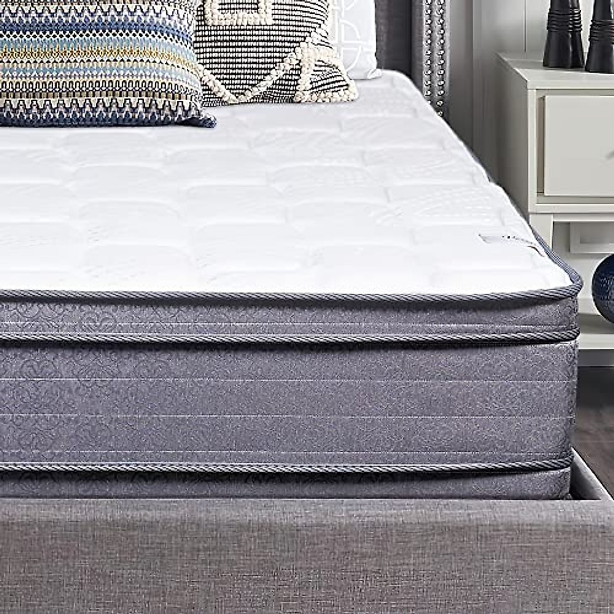Nutan 12-Inch Double Sided Foam Encased Double Pillow Top Medium Plush with Exceptional Back Support innerspring Mattress,King Size