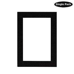 Black Acid Free 22x28 Picture Frame Mat with Black Bevel Cut Core for 20x24 Pictures - Fits 22x28 Frame - with Bag & Backing
