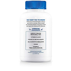 SmartyPants Multivitamin for Men & Women: Multivitamin Gummies with Vitamin D3, C, Vitamin B12, B6, Vitamin A, K & Zinc, Omega 3 Fish Oil (EPA/DHA), Gluten Free, 180 Count (30 Day Supply)
