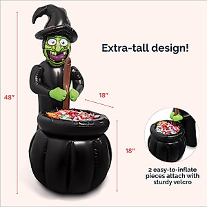 48" Inch Inflatable Witches Cauldron Candy Holder Bowl - Up to 72 Drink Beverage Cooler and Ice Chest Party - Inflables De Halloween Enfriador Candy Caldron