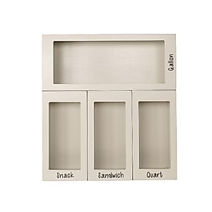 Round Branch Ziplock Bag Storage Organizer for Kitchen Drawer, 4 Piece Set, Light Gray, 4 Separate Containers for Four Different Size Baggies, Gallon Quart Sandwich Snack, Fits Most Brands
