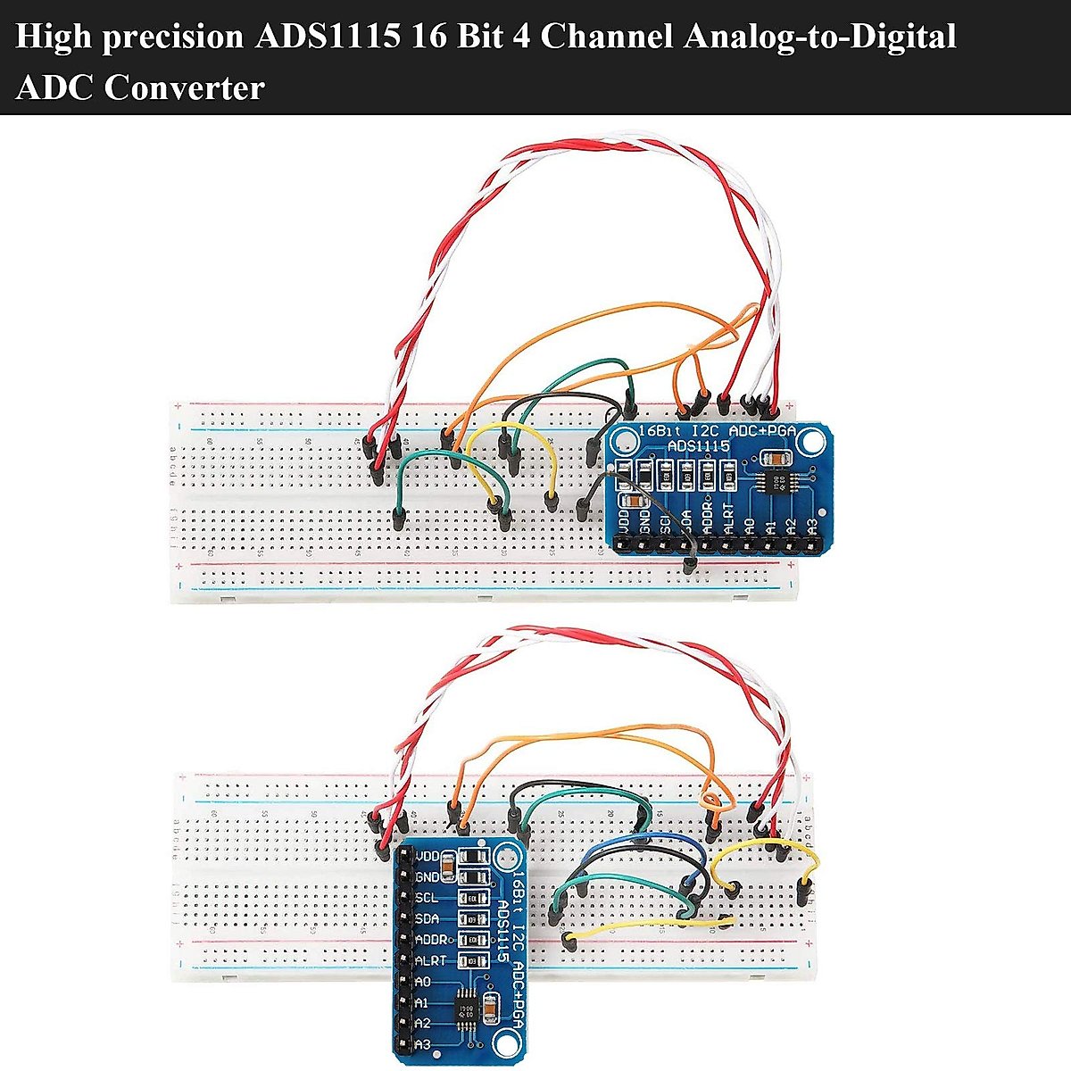 Weewooday 6 Pieces ADS1115 Analog-to-Digital Converter 16 Bit ADC 4 Channel Module Converter with Programmable Gain Amplifier ADC Converter Development Compatible with Arduino/Raspberry Pi