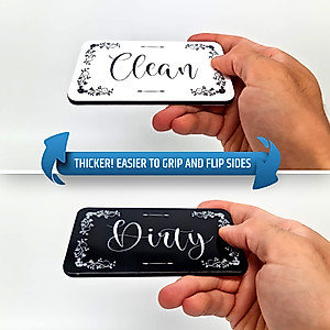 HMmagnets Dishwasher Magnet Clean Dirty Sign That Will Never Fall - Magnetic Dirty/Clean Indicator | Thicker & Stronger (Upgraded Magnets) | Doesn’t Peel | 4.5 * 2.5 Inches - Modern Decorative