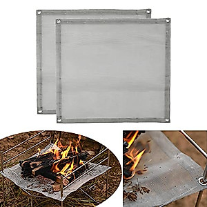 Colaxi Portable Fire, Camping Stainless Steel Outdoor Fireplace, Collapsing Steel Mesh Fireplace Foldable Outdoor Fire Patio Camping, Backyard Garden, 42x42x0.2cm