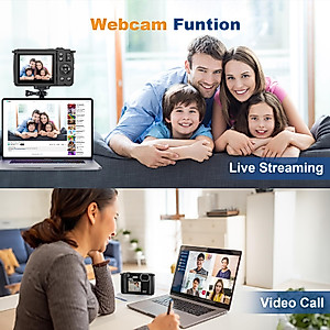 4K 64MP Digital Camera for Photography, Compact Vlogging Camera for YouTube with WiFi 18X Zoom,Point&Shoot Camerawith Auto Focus, Selfie Screens,32GB SD Card,Travel Video Camera for Beginners Kids