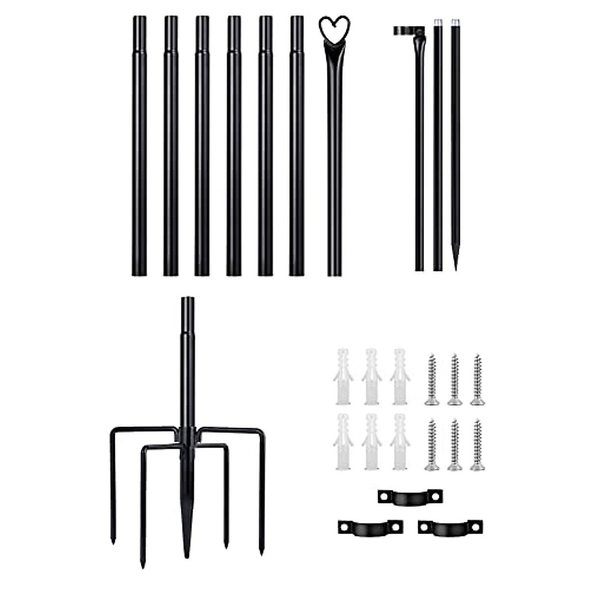 LOPANNY String Light Poles - 9.8FT Light Poles for Outside String Lights Hanging - Backyard, Garden, Patio, Deck Lighting Stand for Parties, Wedding, 1 Pack