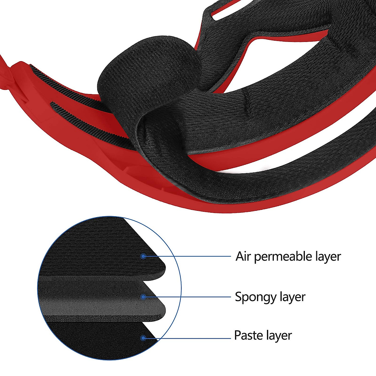 MASiKEN K6 Replacement Head Strap for Oculus Quest 2, Enhanced Support and Comfort Elite Strap Pad, Reduce Head Pressure,Optimize Wearing Experience Oculus2 Accessories (Red)
