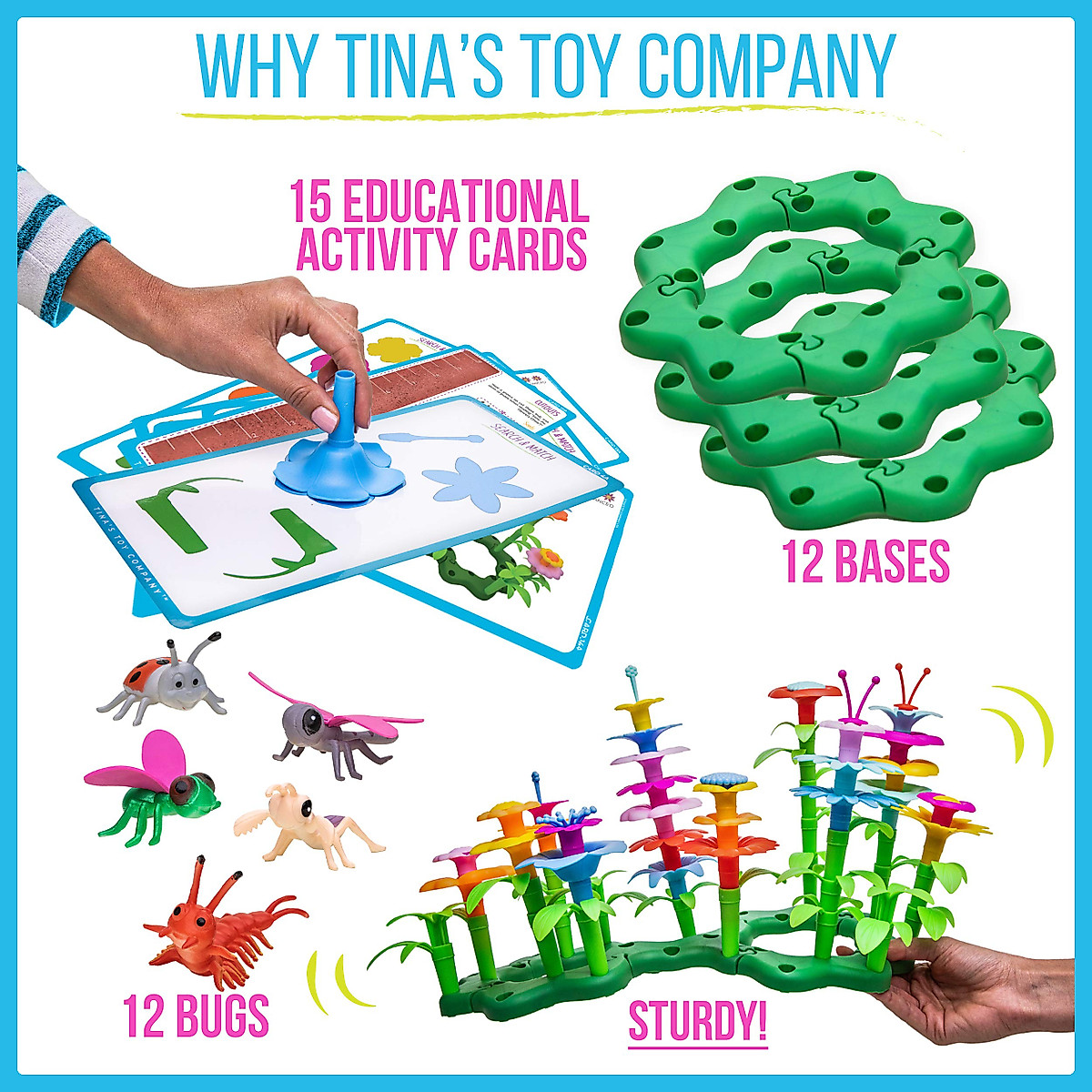 Flower Garden Building Toys Set, Educational Stem Toys for 3, 4, 5, 6 Year Old Girl, Arts and Crafts for Girls, Toddler Building Birthday Gift, Easter, Montessori Kindergarten Learning Kit for Kids