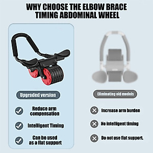 Uota Elbow Support Automatic Rebound Abdominal Wheel，Ab Roller for Abdominal Exercise Machine，Abs Workout Equipment，Dolly Core Strengthening Trainer Fitness Belly Training