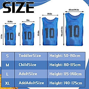 Hercicy 24 Pcs Youth Teen Pinnies Soccer Pinnies Training Vest Adult Mesh Reversible Numbered Football Jersey(Medium,Red, Blue)