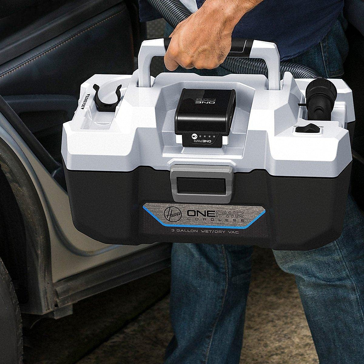 Hoover Utility ONEPWR 3 Gallon Wet Dry Cordless Vacuum Cleaner, High Power, BH57105, White