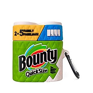 Peekdook for Airpod 2/1 Case Soft Silicone Bounty Tissue Cute Cartoon Funny Cover Fashion Protective Skin Accessory Keychain Girl Teen Compatible Box with Air pod 2 & 1 (Bounty Tissue)
