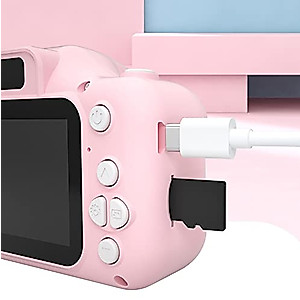 SLSFJLKJ Video Camera for Children with Fun Games, Kids Digital Camera with Special Effects, Rechargeable Battery, Ideal for Boys and Girls Age 3 4 5 6 7 8 9 10 Year Old (Pink Elephant 32G)