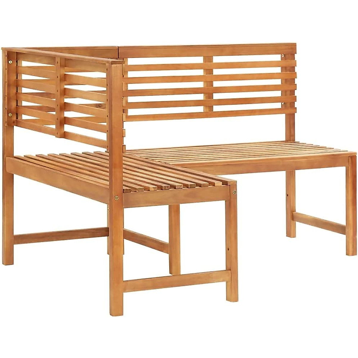 vidaXL Solid Acacia Wood Patio Corner Bench Garden Outdoor Terrace Yard Balcony Furniture Wooden Modern Lounge Bench Seating Seat 55.1"