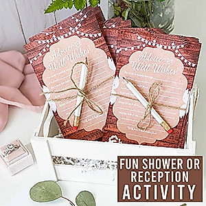 50 Rustic Wedding Advice Cards - Wedding Card Boxes For Reception, Wedding Guest Book Alternative, Advice Cards For Bride and Groom, Bridal Shower Games For Guests, Advice For the Bride Wedding Games