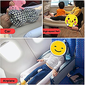 GEMGO Inflatable Airplane Bed for Toddler Travel Baby Travel Airplane Bed | Inflatable Toddler Travel Bed | Infant Airplane Bed | Fits Most Airplane Economy Seats for Convenient Toddler Travel