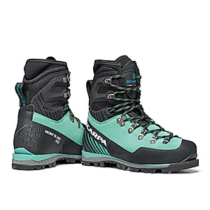SCARPA Women's Mont Blanc Pro GTX Waterproof Gore-Tex Boots for Hiking and Mountaineering - Green Blue - 7-7.5